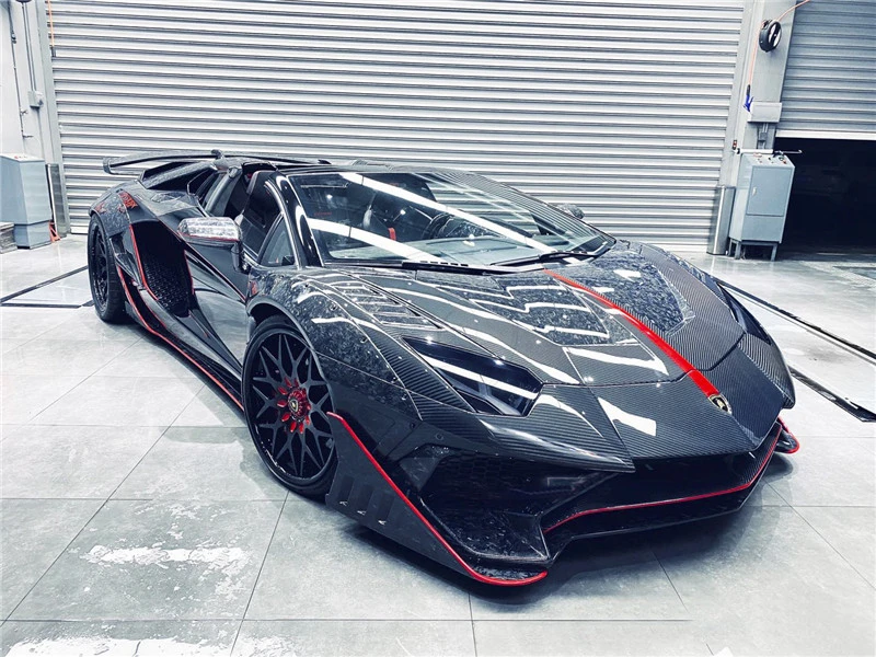 Lamborghini Aventador Coupe Roarster SVJ Extra Front Bumper Wide Body Flare