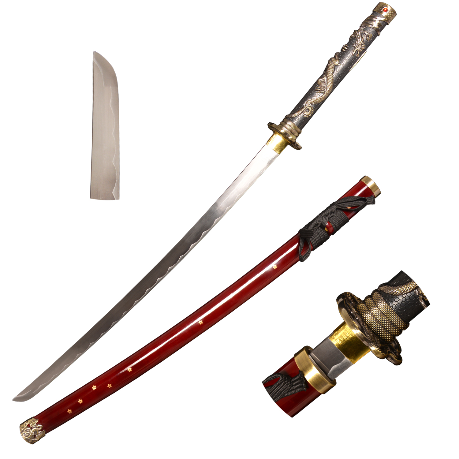 Handmade Forged Sword Samurai Sword Props Katana Sharp Full Tang Carbon ...