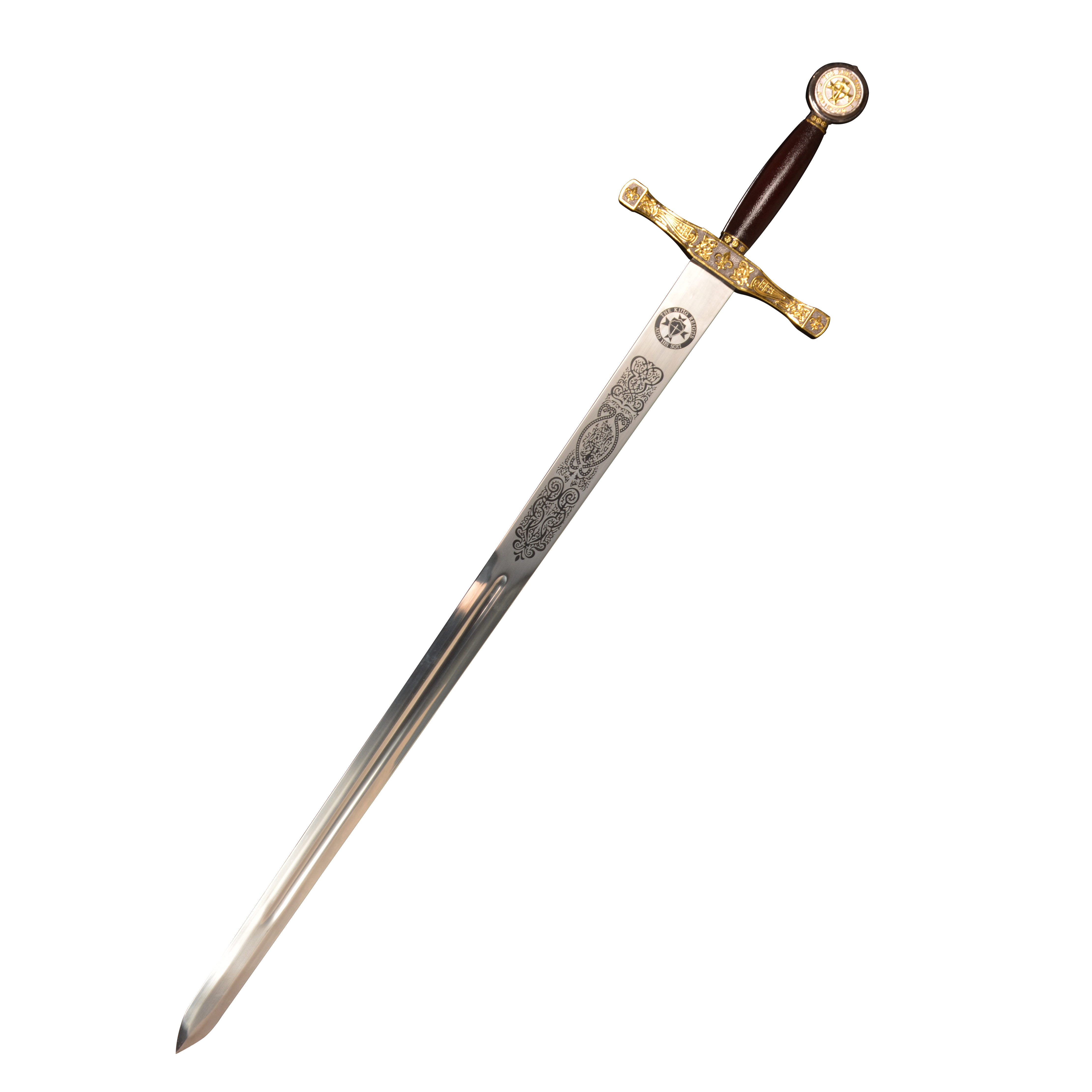 42" King Arthur Excalibur Sword Replica Medieval Sword with Display ...