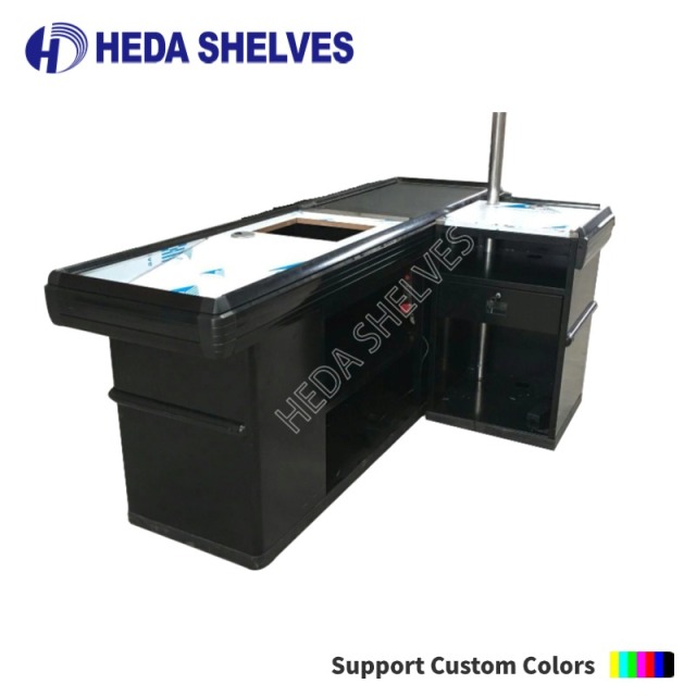Supermarket Checkout Counter with Conveyor - Heda Supermarket Equipments