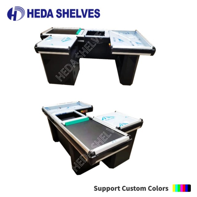 Supermarket Checkout Counter with Conveyor - Heda Supermarket Equipments