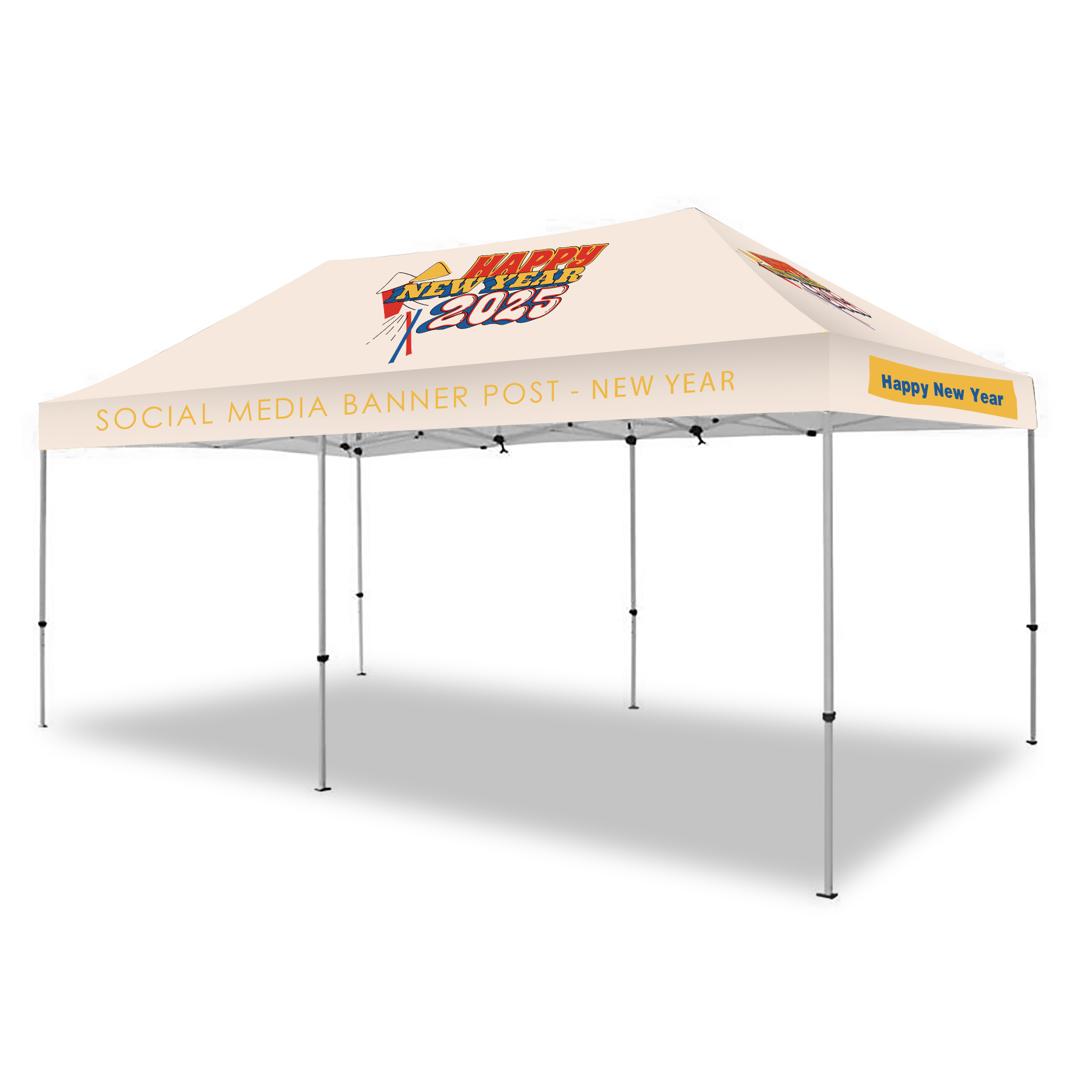 10'x20' Hexagonal Pop-Up Canopy with Full Bleed Sublimated Graphics ...