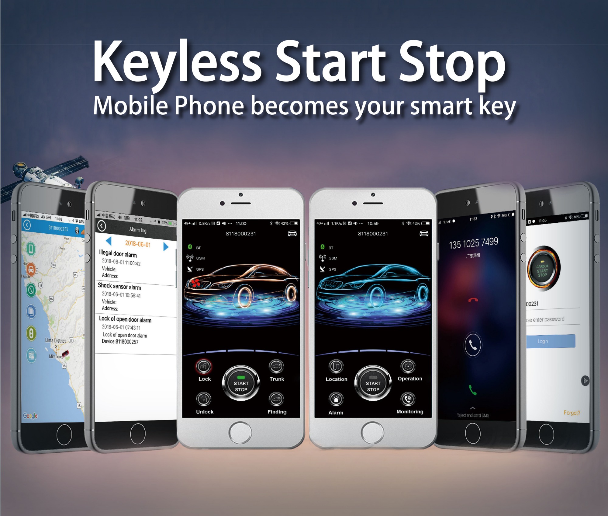 Remote Car Starter Energine Start Stop System With Smartphone Control ...