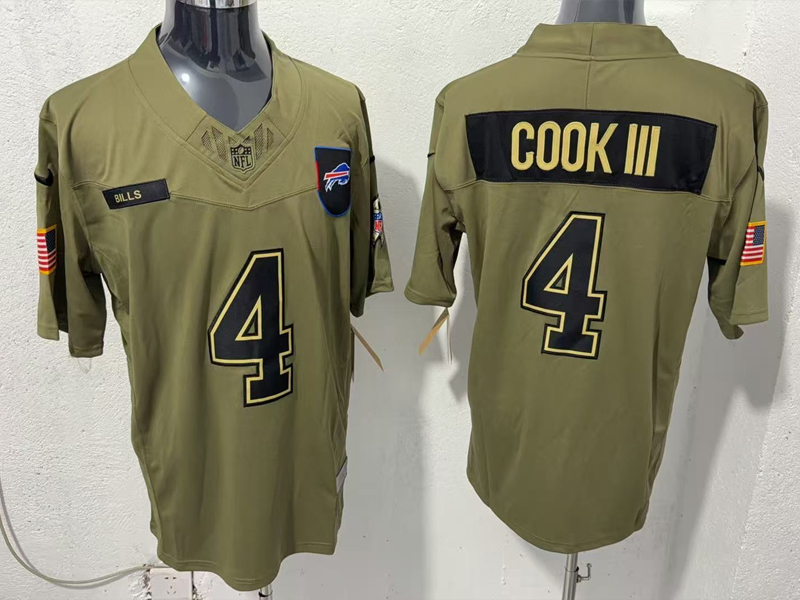 Men's NFL Buffalo Bills #4 James Cook 2025 Salute to Service F.U.S.E Jersey
