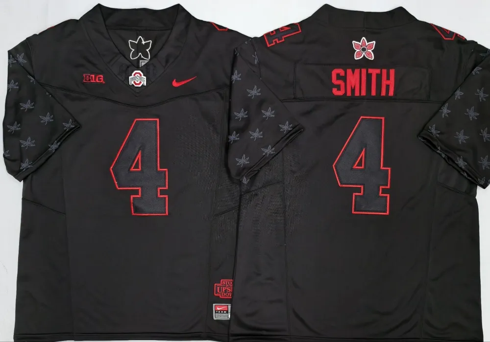 Men's NCAA Ohio State Buckeyes #4 Jeremiah Smith 2026 Stranger Things ...