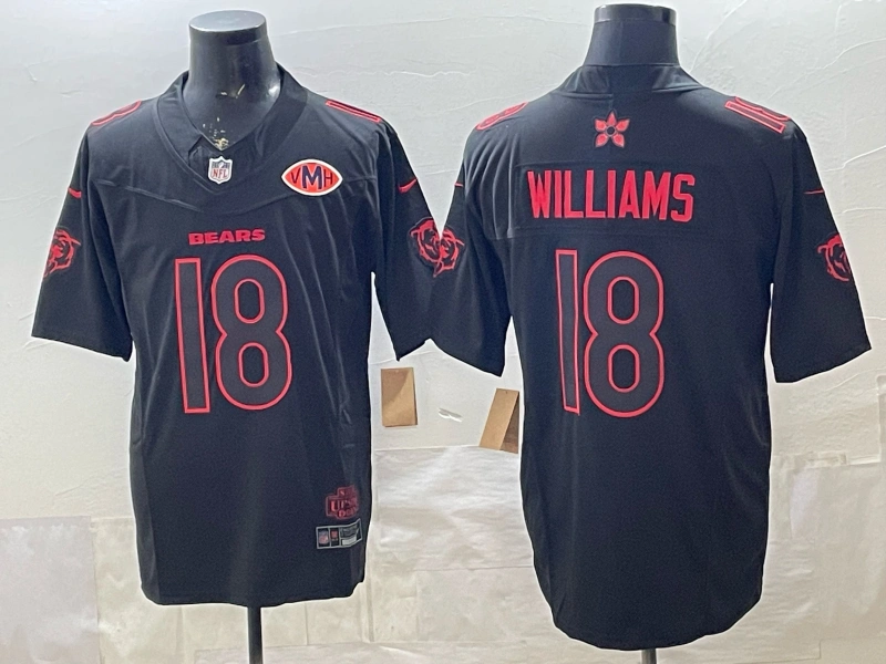 Men's NFL Chicago Bears x Stranger Things #18 Caleb Williams 2026 Black ...