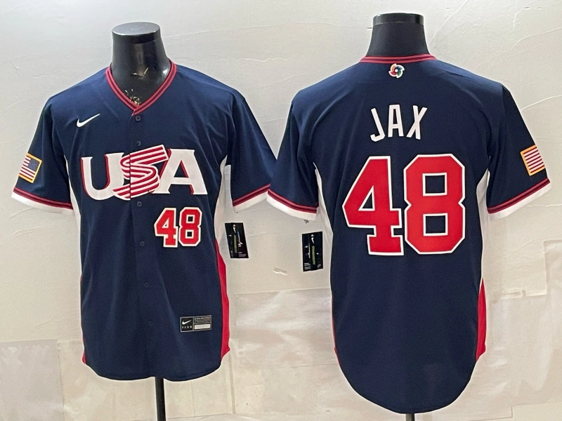 2026 World Baseball Classic Team USA #48 Griffin Jax Men's Home Stadium ...