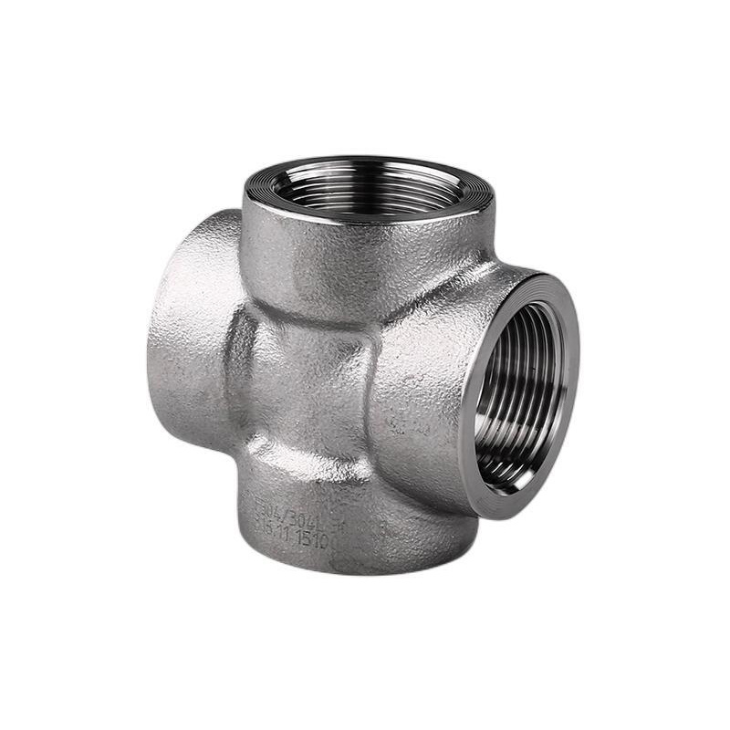 Stainless Steel High Pressure Threaded Cross | Four-Way Pipe Connector