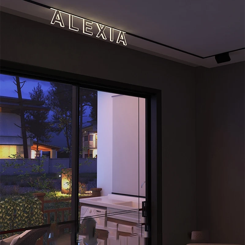 Modern Recessed Letter Magnetic Track Lights LED Lamp Magnetic Rail ...