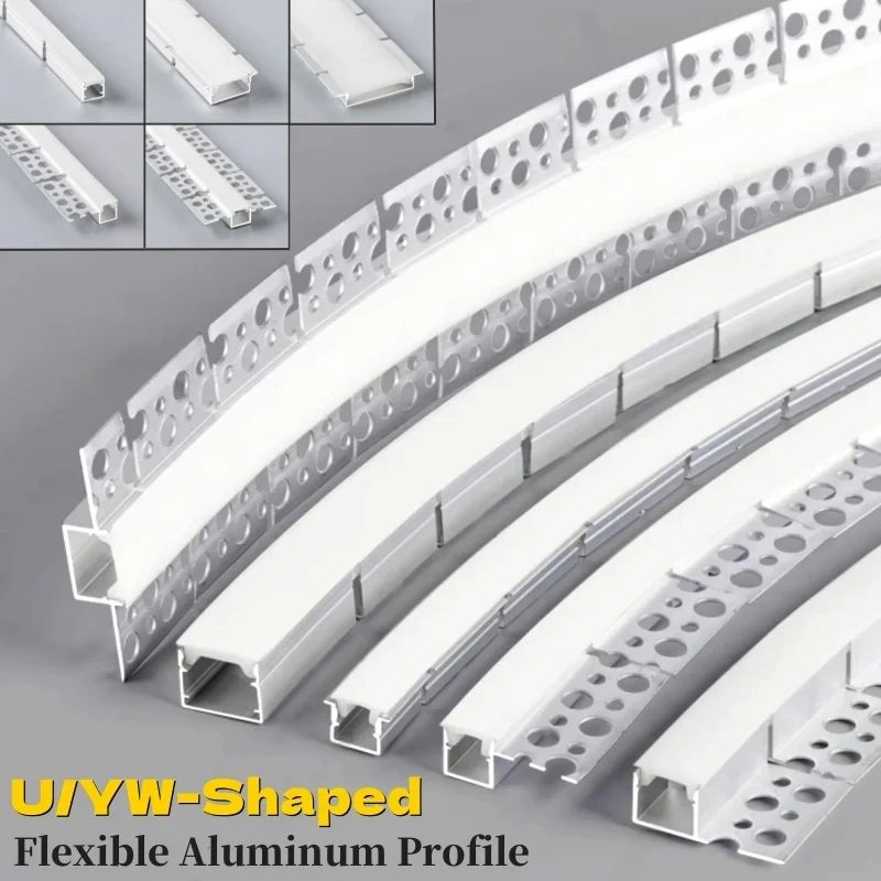 Curved U/YW-Style LED Aluminum Profile Recessed Bendable Aluminum ...