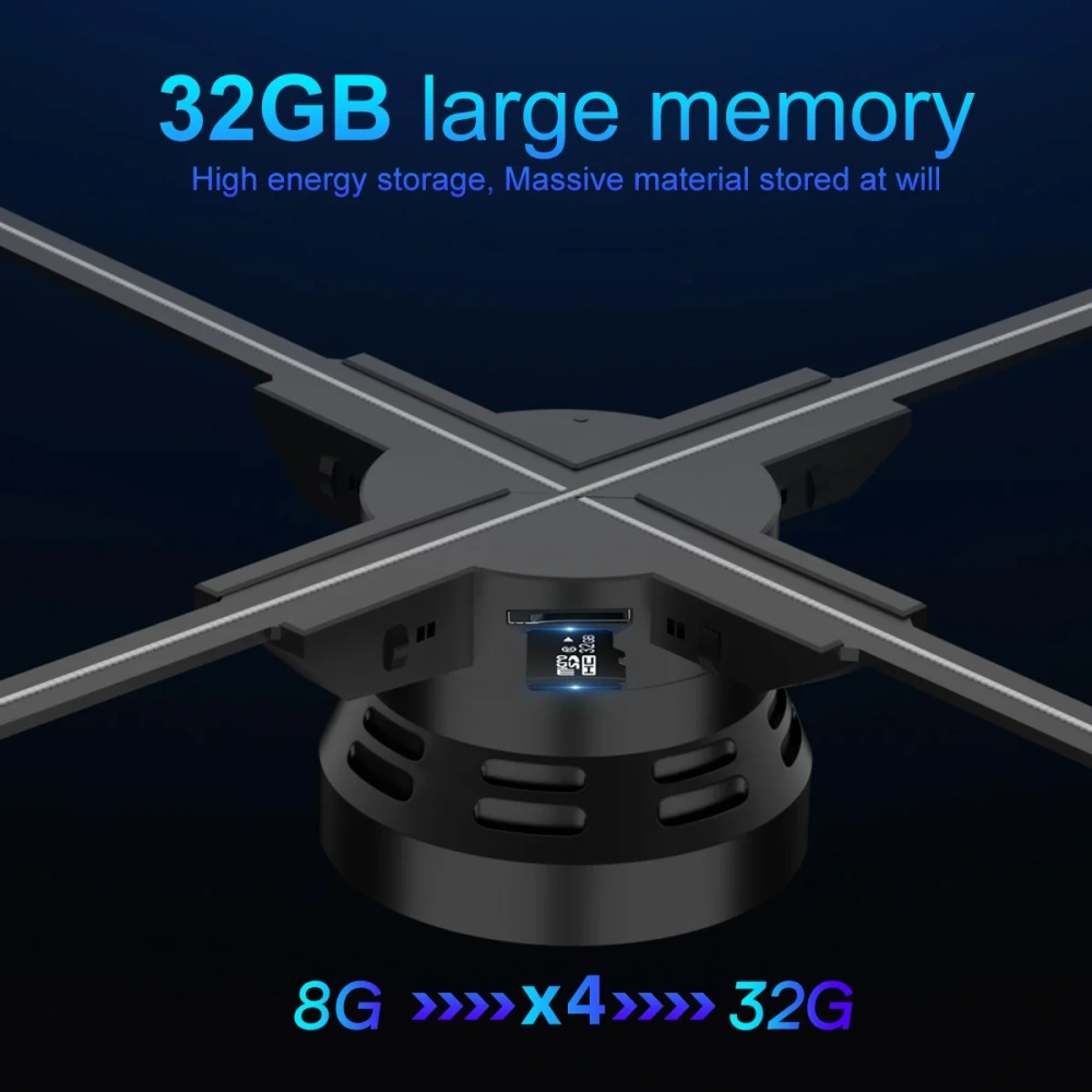 3D Hologram Projector Fan Remote Wifi Control 56-100cm Commercial Advertising Display Hologram ...