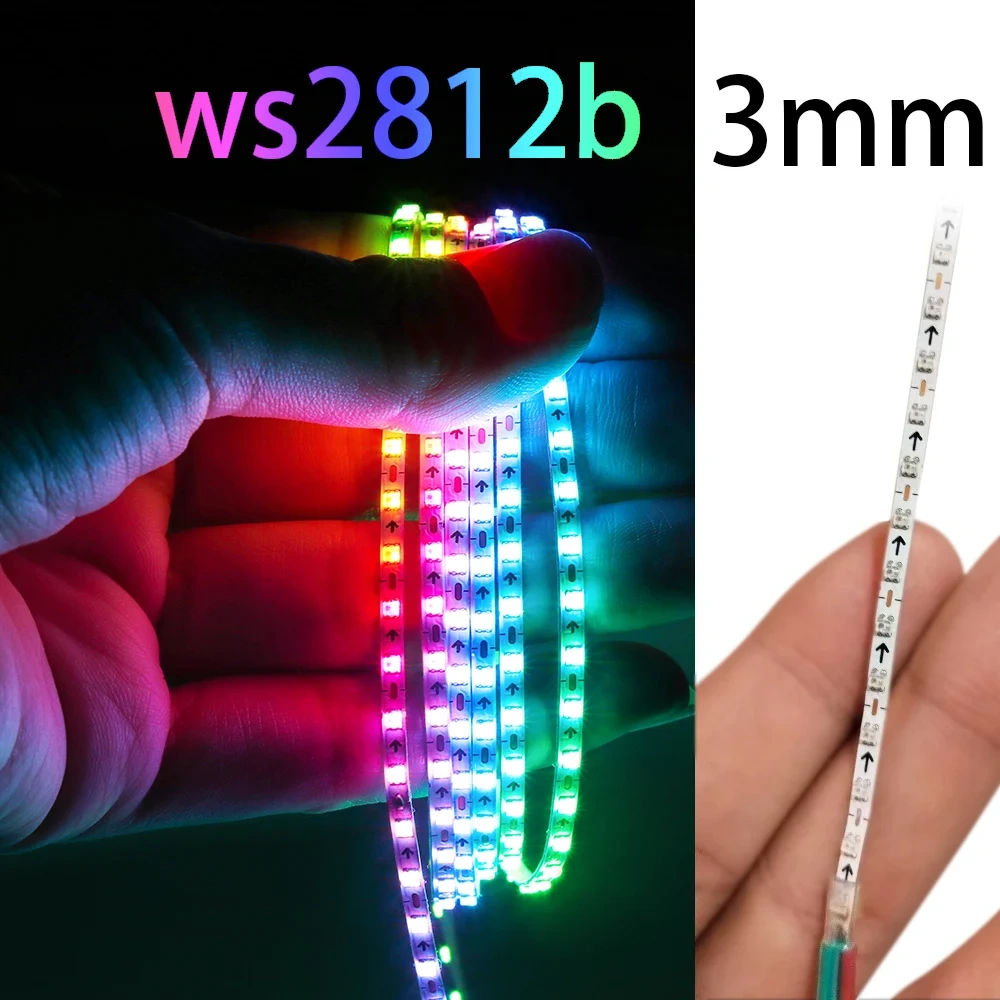 Super Thin 3mm WS2812b LED Strip Light DC 5V 12V Individually ...