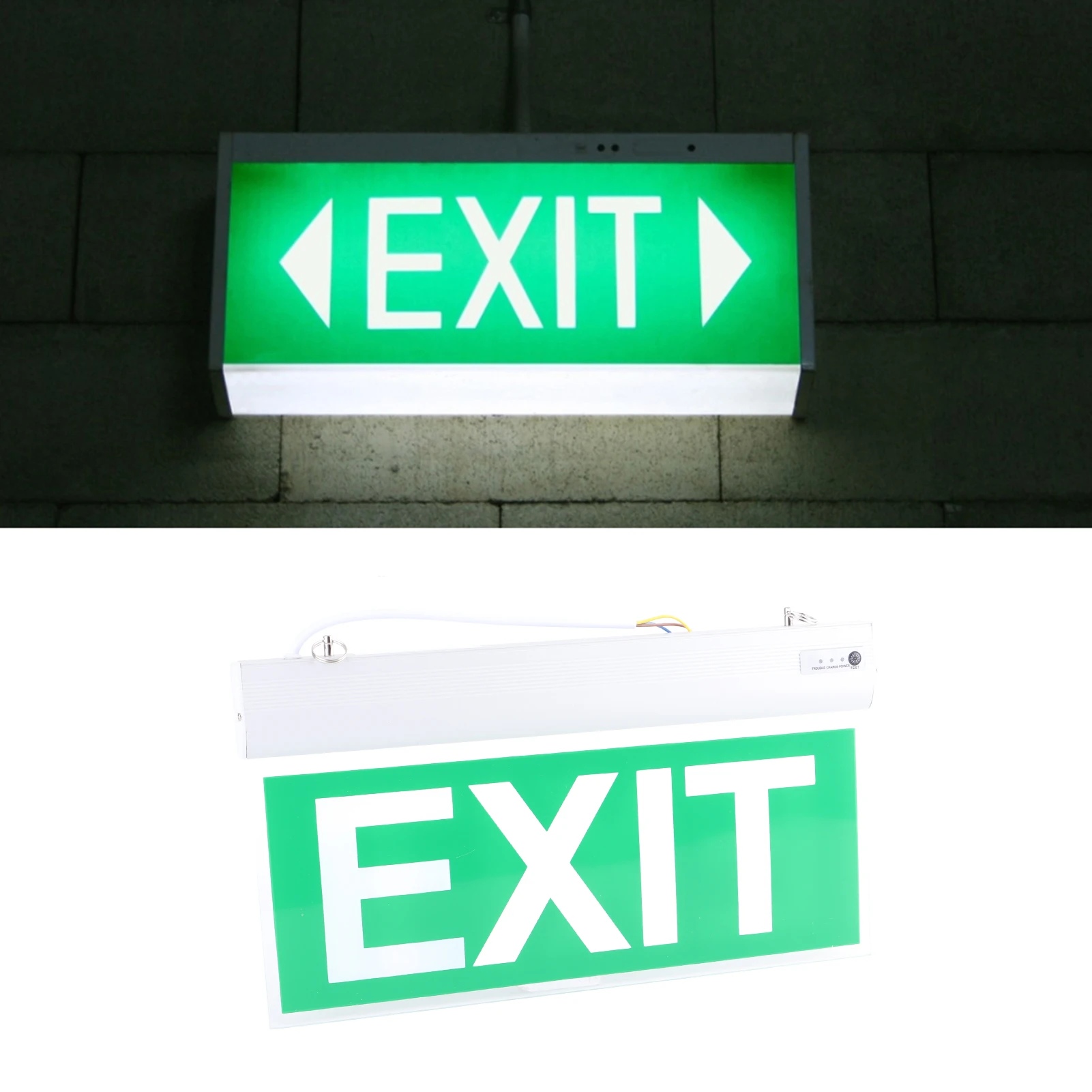 110‑220V Acrylic 3W 12 LEDs Emergency Exit Sign Light Safety Indicator ...