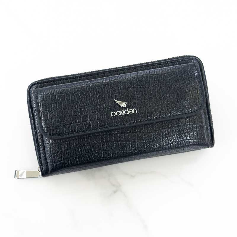 Men's Business Multi-Textured PU Leather Double-Zip Clutch Wallet