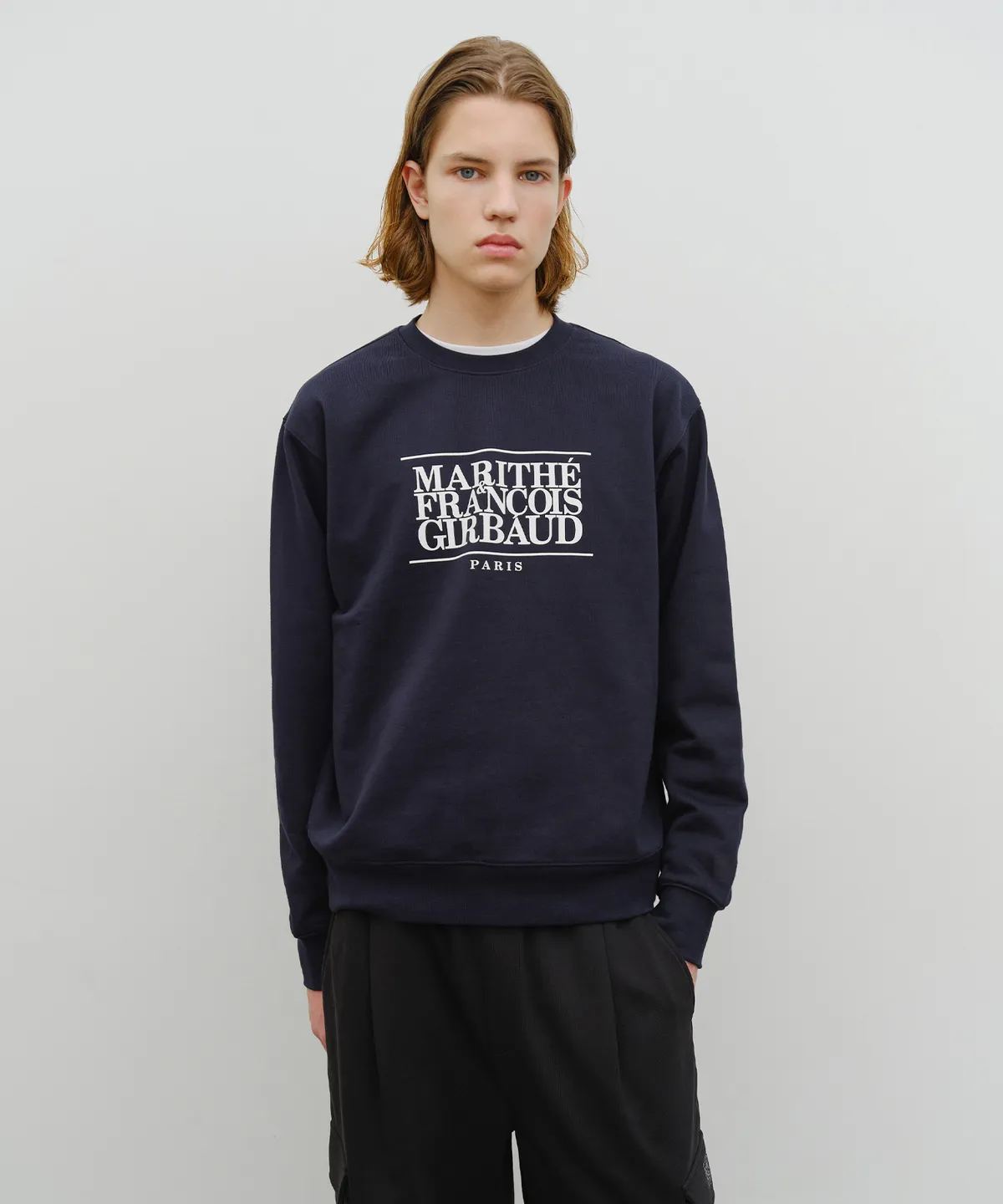 MARITHE- CLASSIC LOGO SWEATSHIRT navy