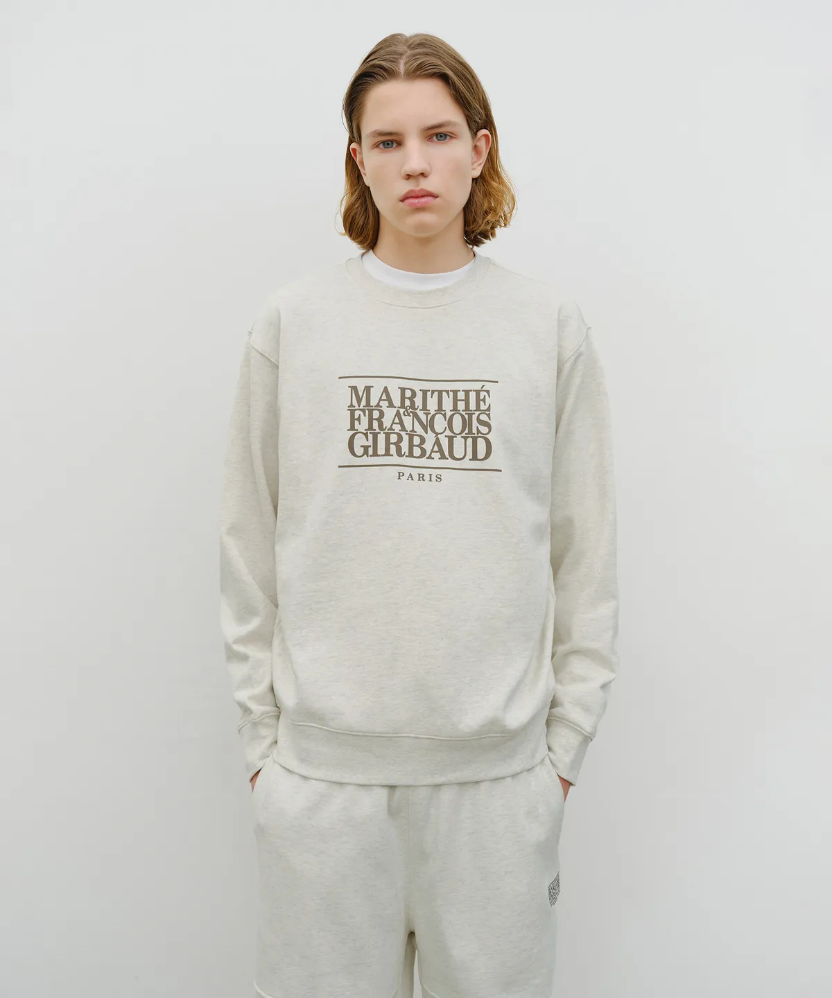 MARITHE- CLASSIC LOGO SWEATSHIRT oatmeal