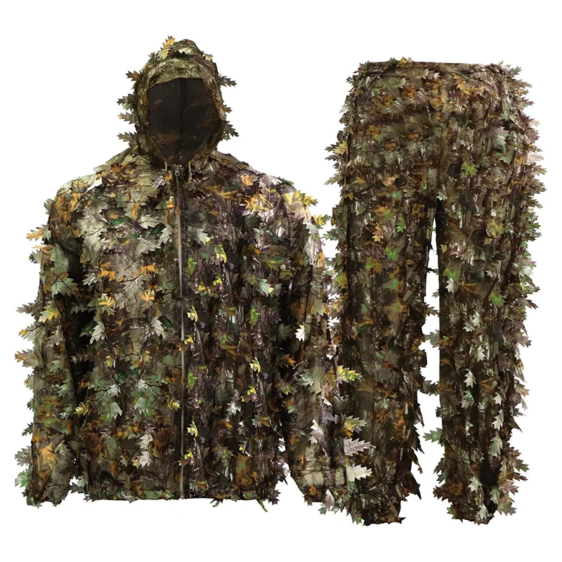 Ghillie Suit 3D Leafy Camo Quick Drying Hunting Gilly Gillies Suits for ...