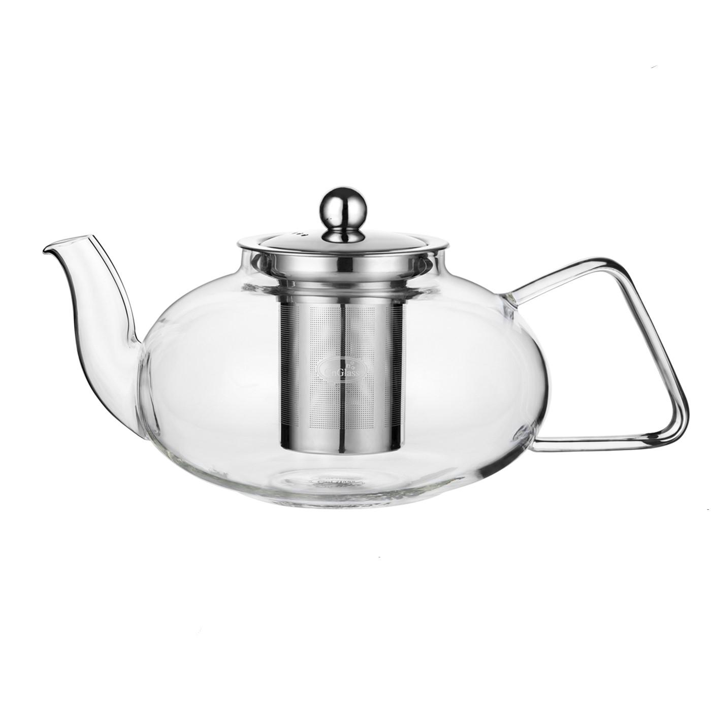 Large Glass Teapot with Stainless Steel Infuser-1200ml (H11) | GnGlass