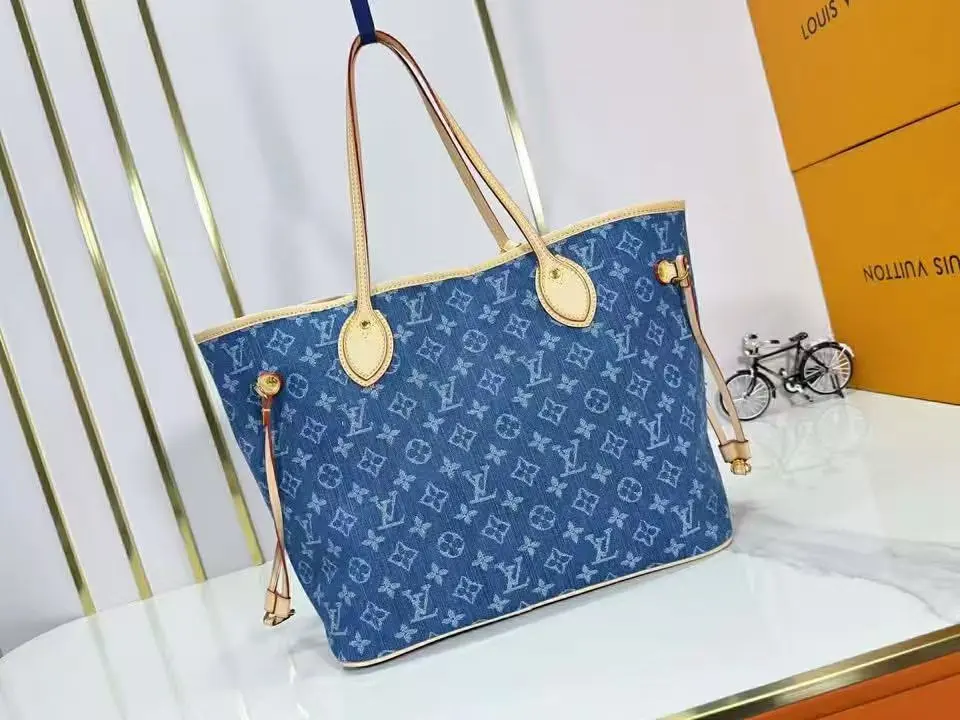 LV denim neverfull