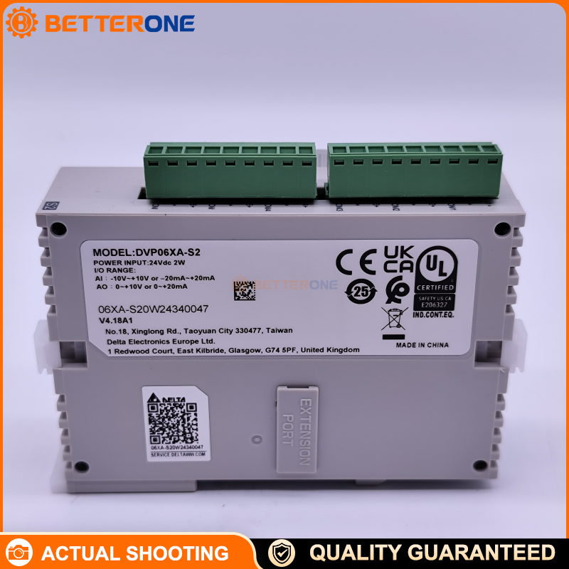Delta DVP06XA-S2 Analog I/O Module, 4AI (±10V/±20mA) + 2AO (0–10V/0 ...