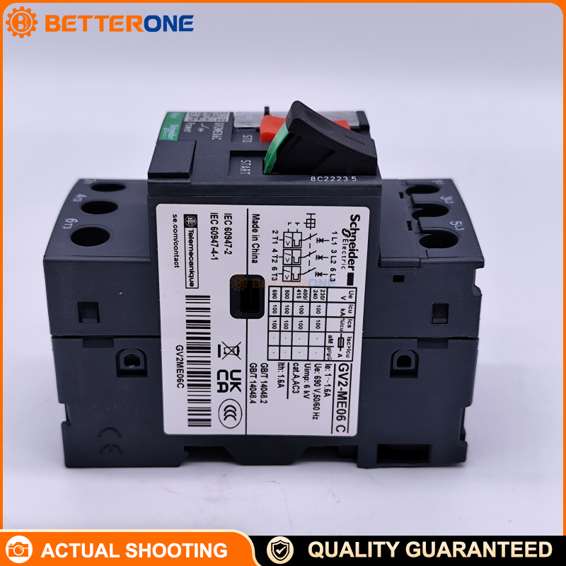 GV2ME06C | Schneider TeSys Thermal-Magnetic Motor Circuit Breaker | 1–1.6A
