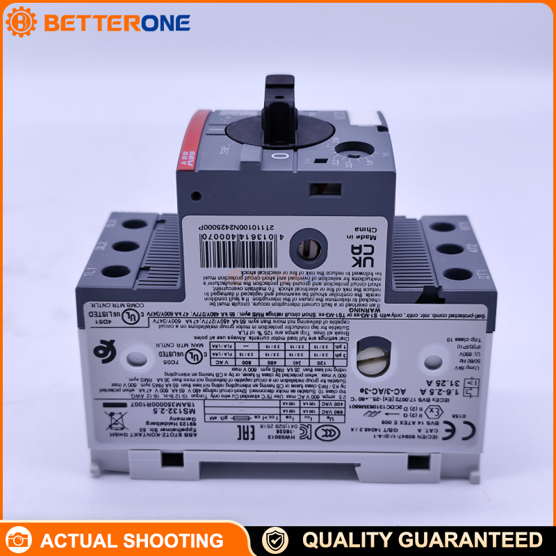 MS132-2.5 | ABB MPCB 3P 1.6–2.5A | Trip Class 10 | 100kA @ 400V