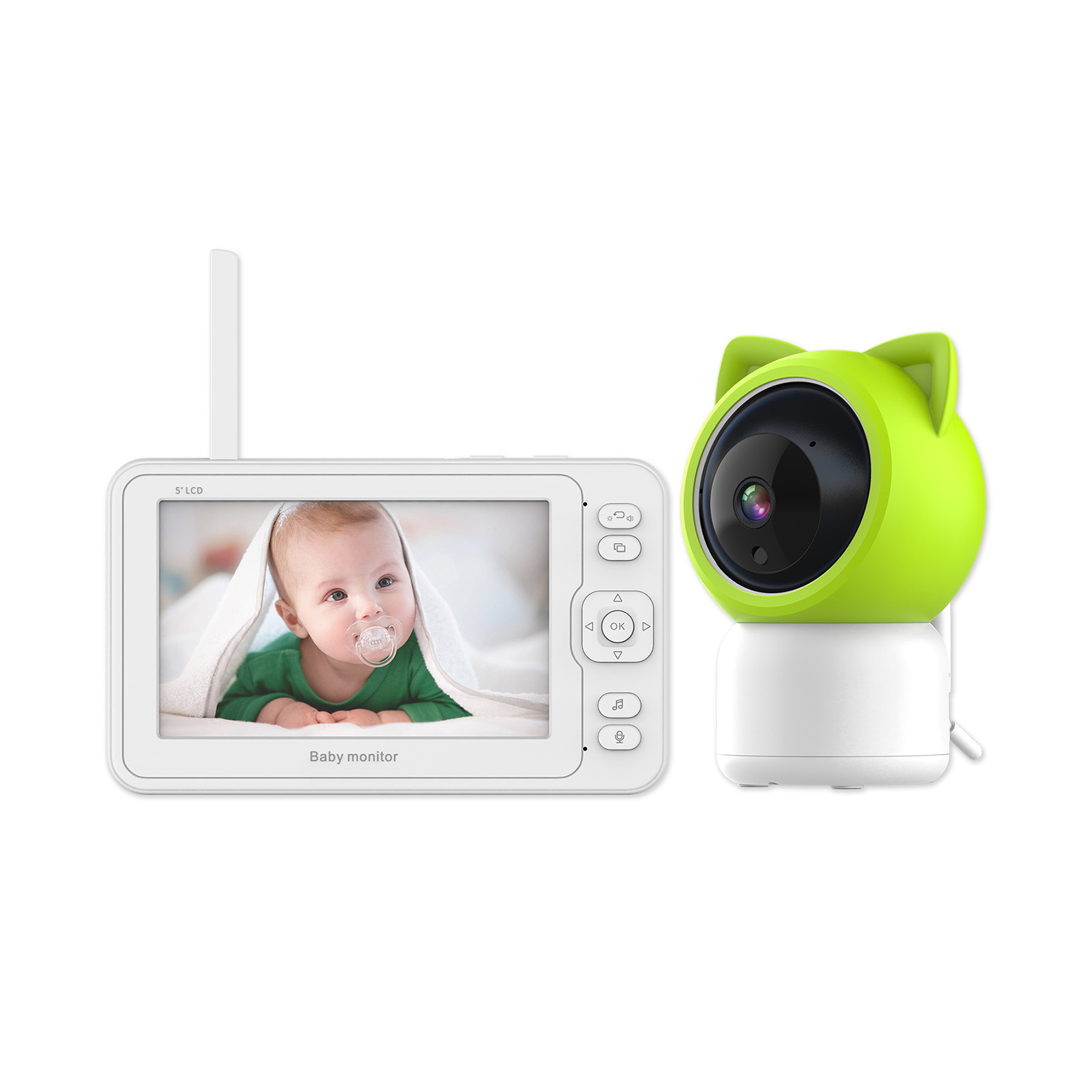2mp HD Smart Baby Camera with 5 Inch Screen Baby Cry Detection ...