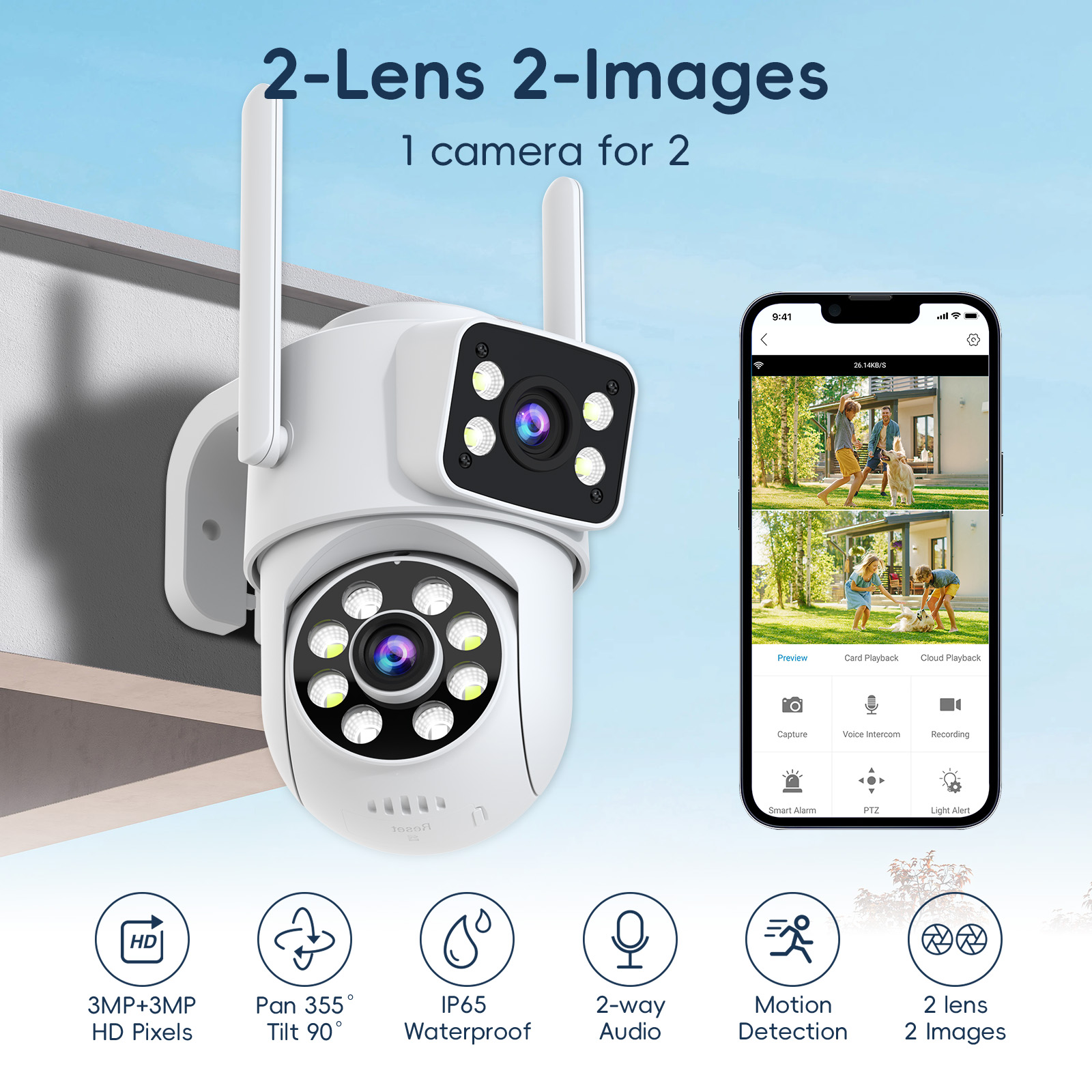 Dual-Lens 2K HD Camera