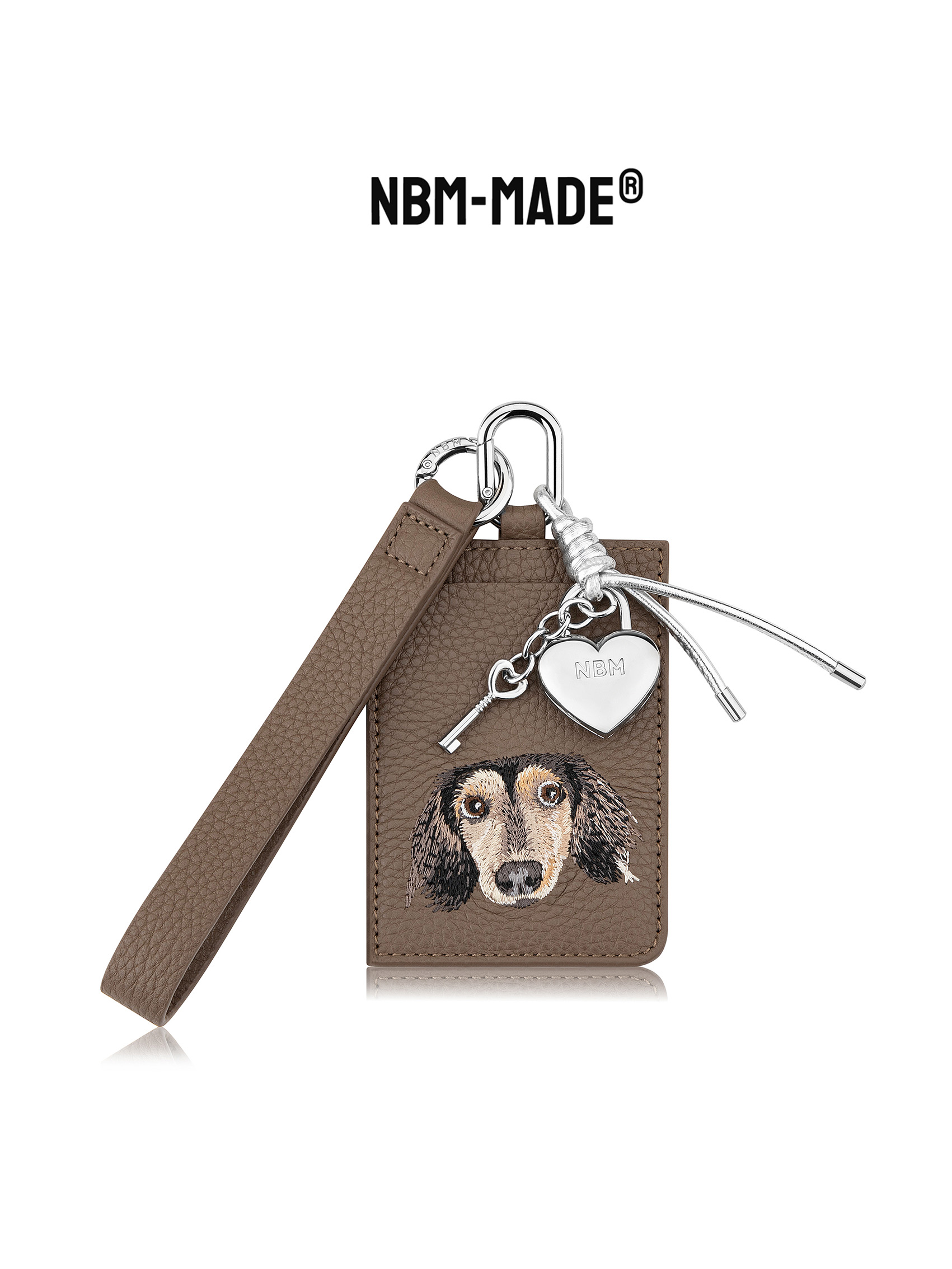 Embroidered Pet Portrait Card Holder Keychain
