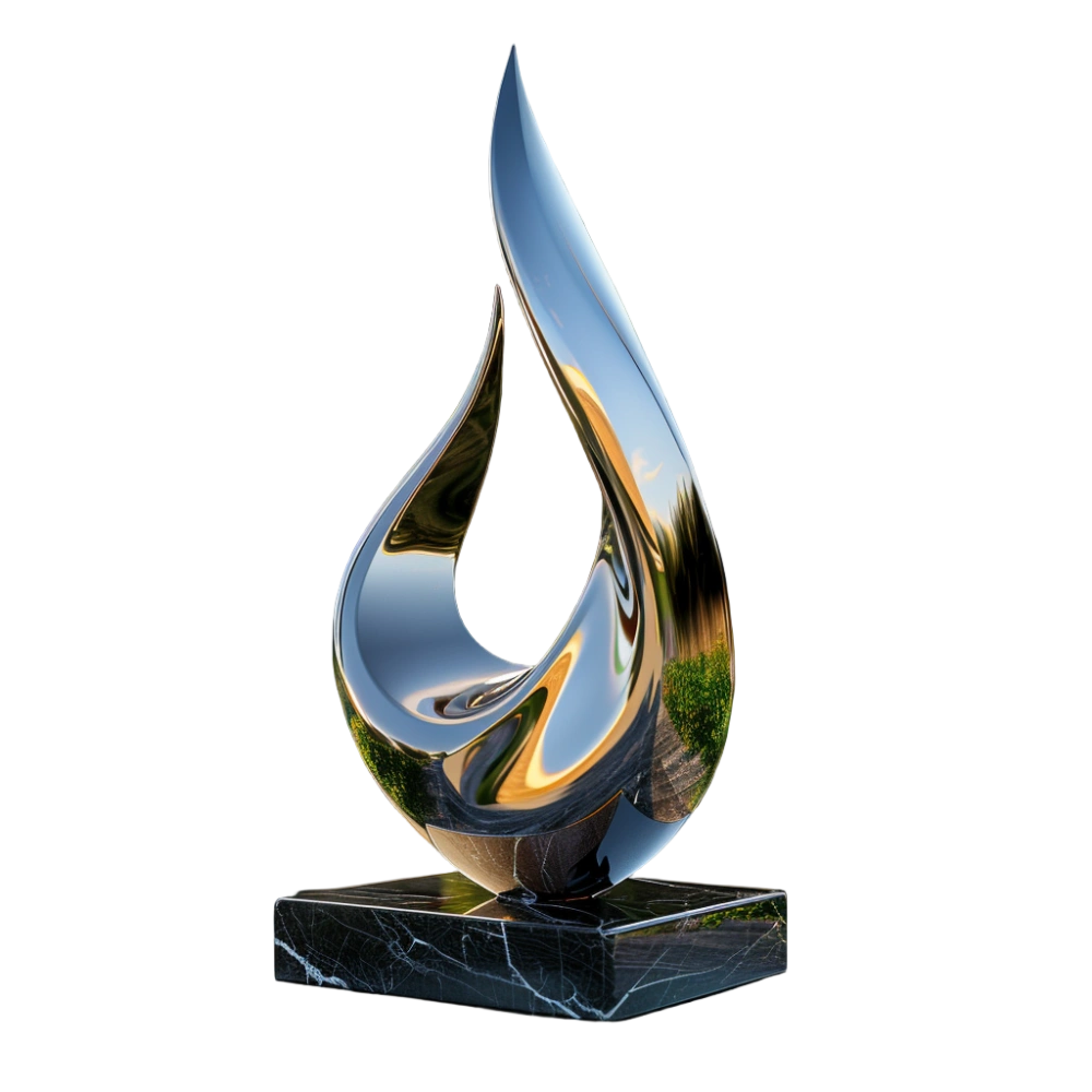 PREMIUM Custom Modern Sculpture Contemporary Flowing Abstract Stainless ...