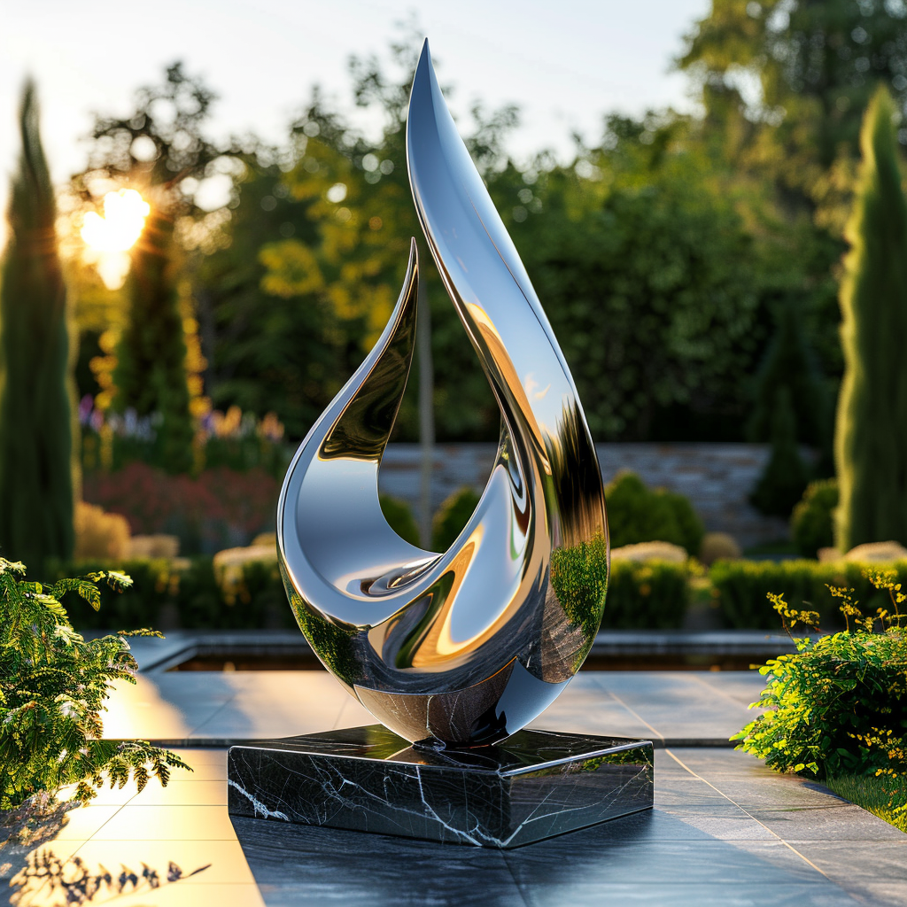 PREMIUM Custom Modern Sculpture Contemporary Flowing Abstract Stainless ...