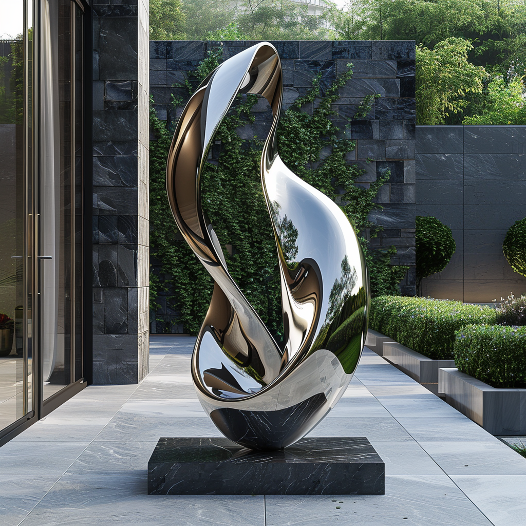 Premium Large Sculpture Loop Harmony Stainless Steel Abstract Outdoor ...