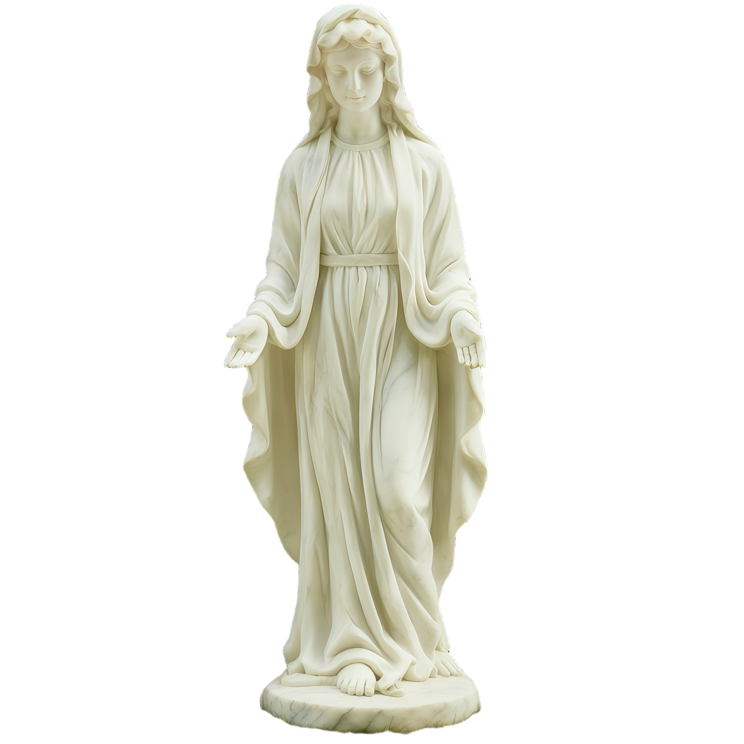 PREMIUM Religious Sculpture White Virgin Mary Marble Garden Statue