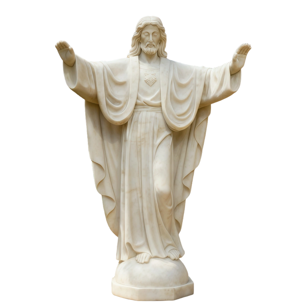 PREMIUM Religion Sculpture Jesus Marble Statue Garden Decor