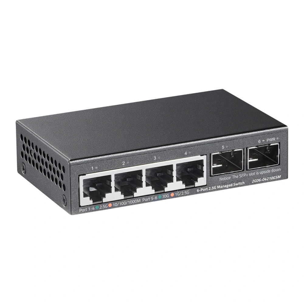 4 Port 2.5G Web Managed Switch with 2x10G SFP+ Slot, Ultra-Mini Size ...