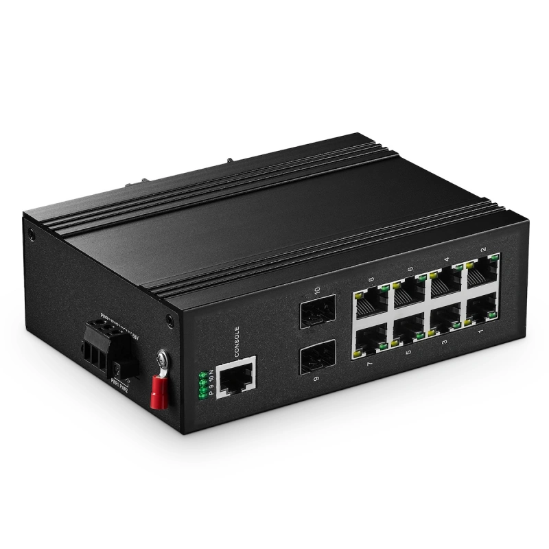 10 Port Gigabit Industrial Managed PoE Switch, 8 PoE, 2 SFP, IEEE802.3AF/at, Vlan|Route|Ring|ACL ...
