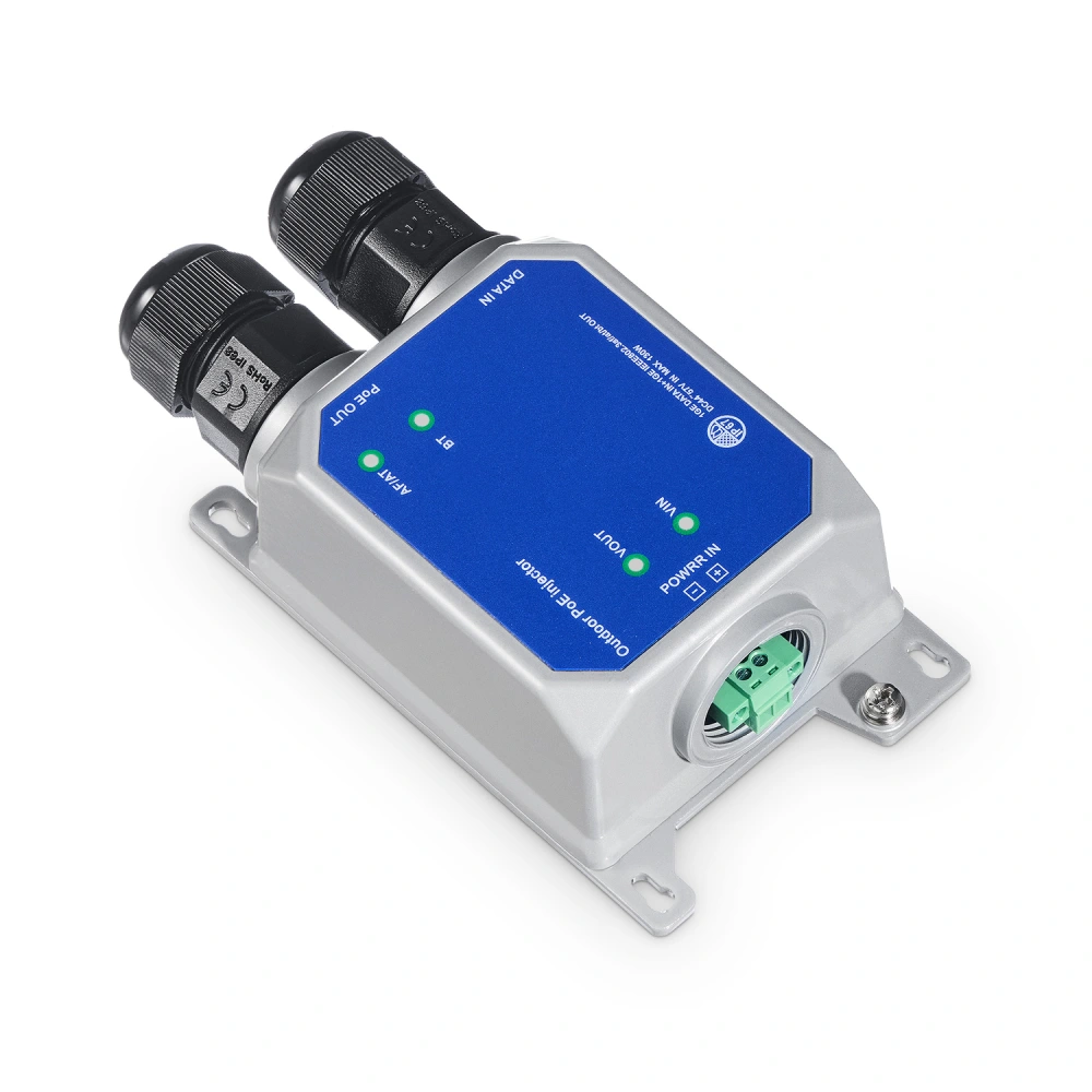 IP67 Outdoor 10 Gigabit PoE Injector - 10/100M/1G/2.5G/10Gbps, DC48-57V Input (Max 120W), IEEE ...