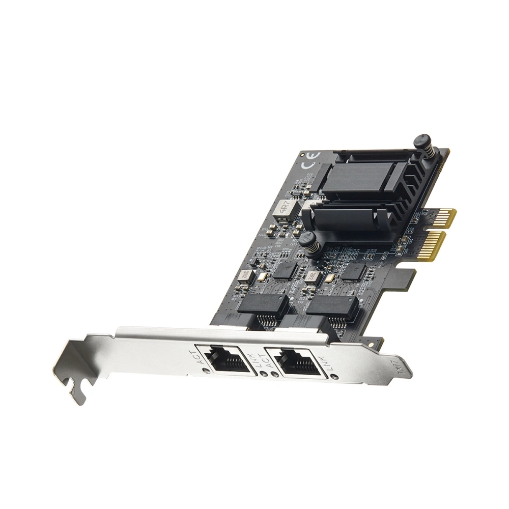 2 Ports 2.5G PCIe Network Adapter, RTL8125B LAN Controller 2500/1000/100Mbps Ethernet RJ45 NIC ...