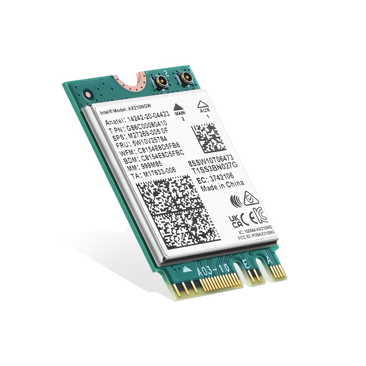WiFi 6E Card M.2 AX210NGW Network Adapter, Intel AX210 Chip Bluetooth 5 ...