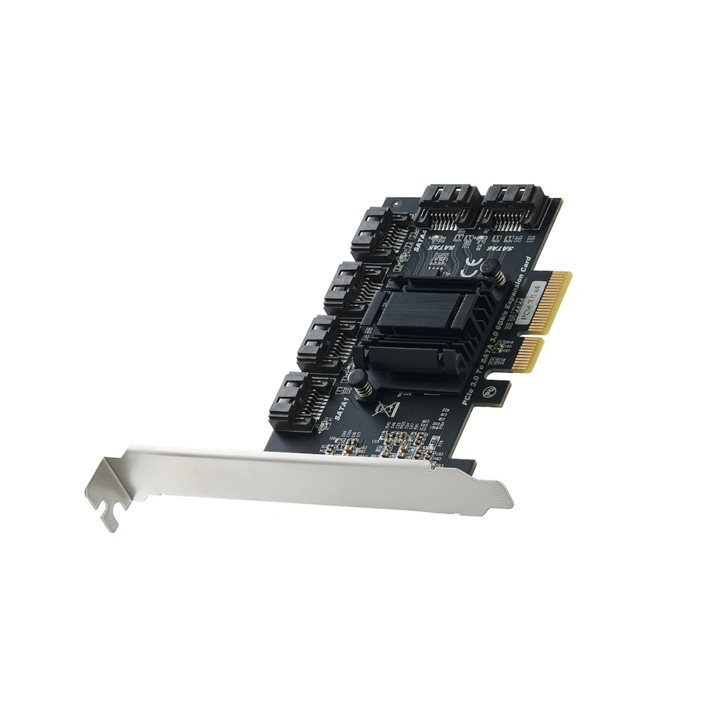 PCIE X4 to SATA Card 6 Port, 6Gbps SATA 3.0 Controller, Includes 6 SATA Cables and Low Profile ...