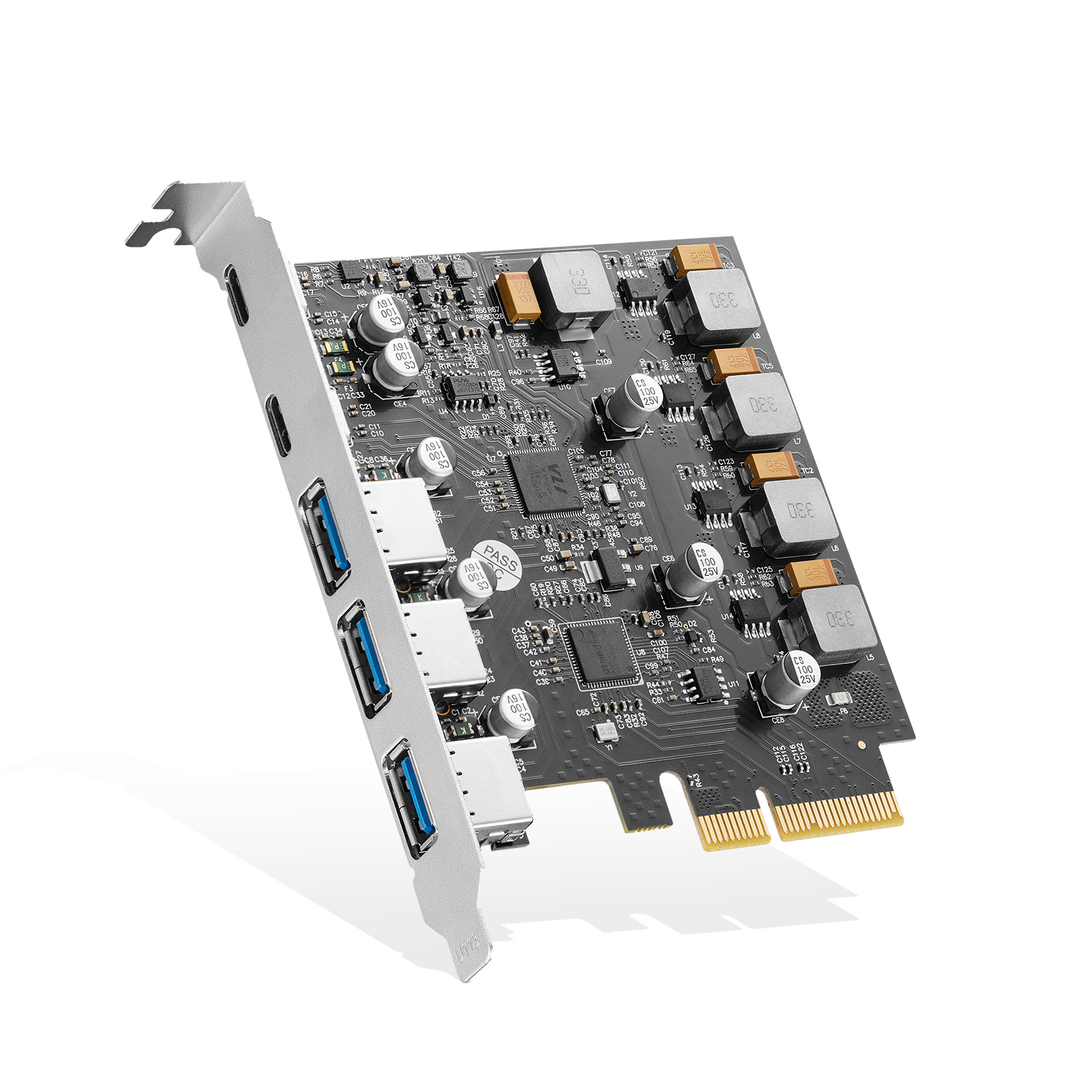 PCIE to USB 3.1 Gen 2 Expansion Card, 5 Port 10Gbps 3X USB Type-A and ...