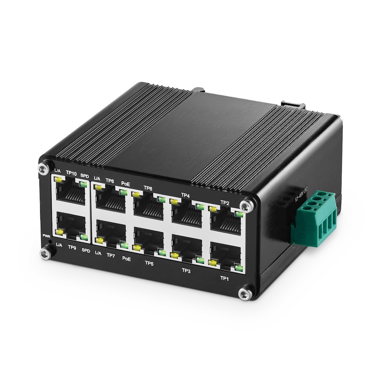 Industrial Mini 8 Port Gigabit Solar POE Switch,Input DC 12V-54V to DC ...