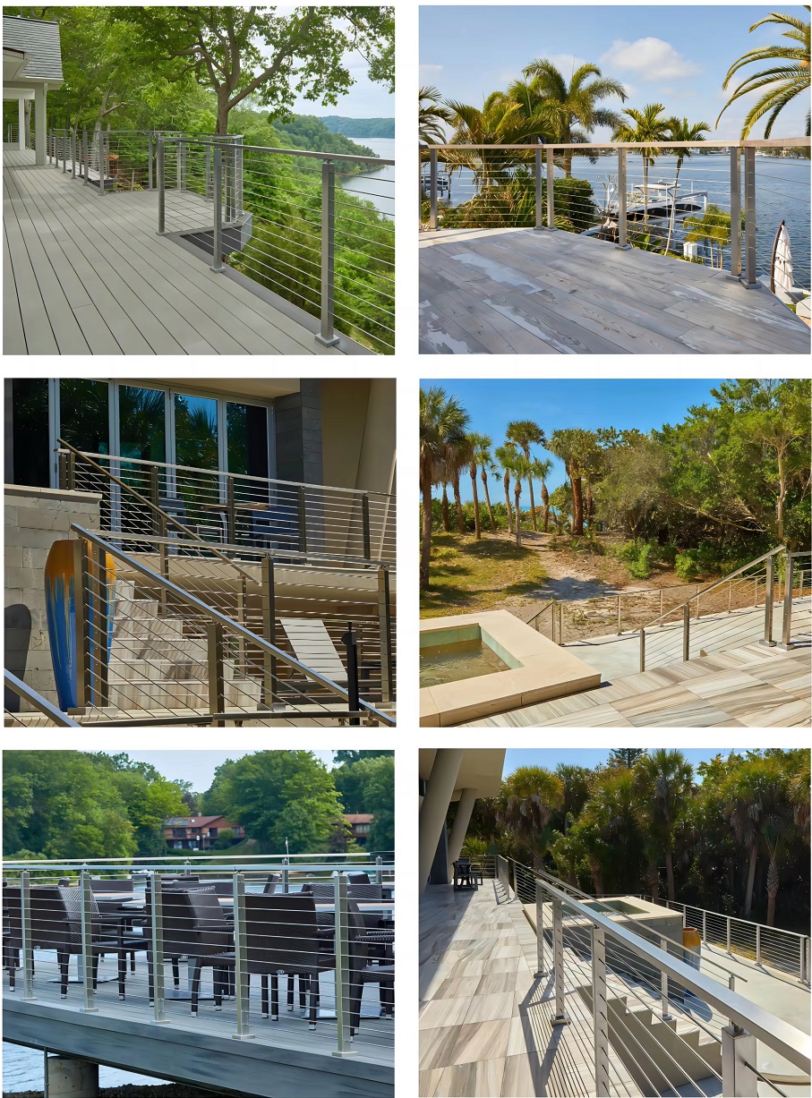 Stainless Steel Cable Railing System for Deck, Balcony and Stairs
