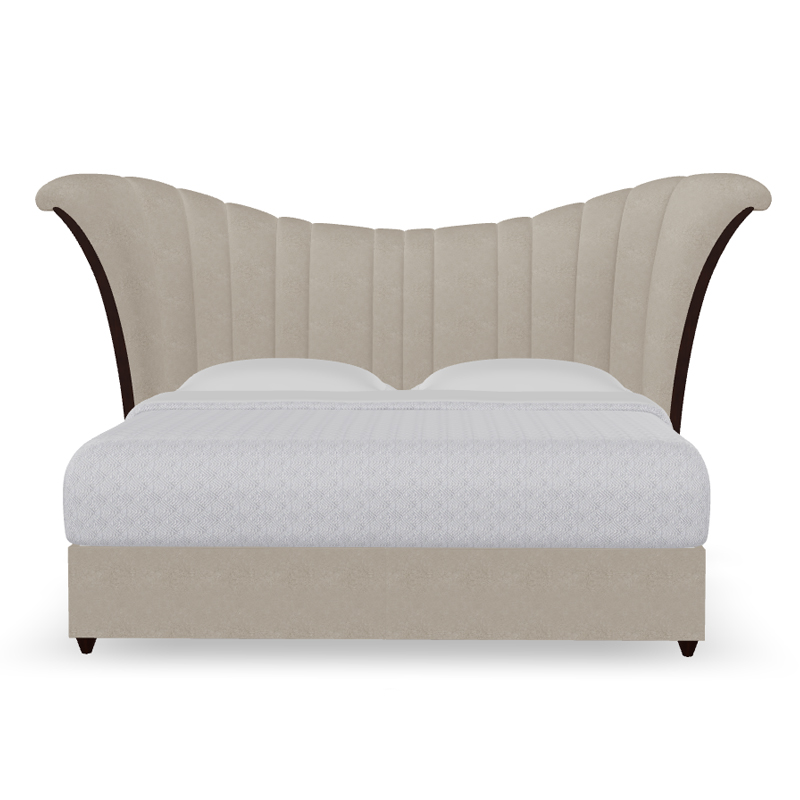 American-Style Bed with Unique Irregular Headboard Design
