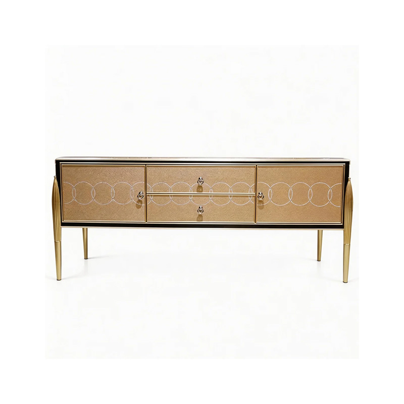 EKAR Regent Glamour Luxury TV Stand | Gold & Black Lacquer Media ...