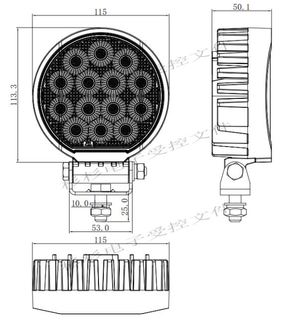 Round LED Work Lights Flood Beam 4.5 Inch 200W White Color SS-2034