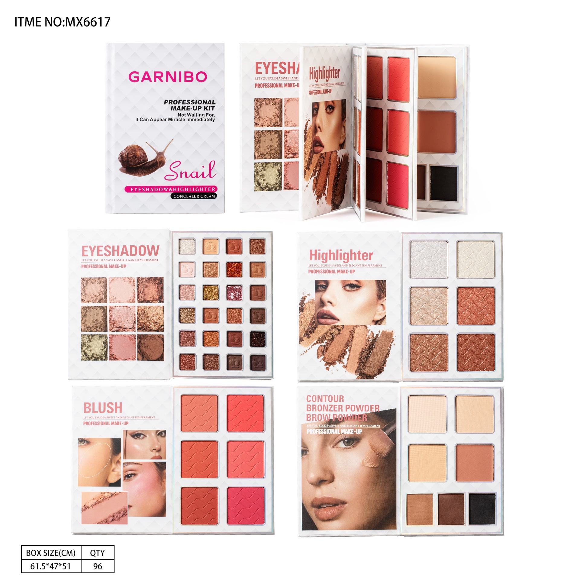 Four-layer paper eyeshadow palette