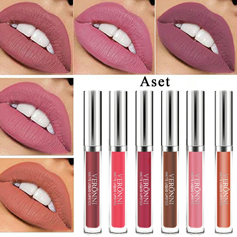 VERONNI 6-piece Matte Non-Transfer Lip Gloss Set Birthday Gift Box Lip ...