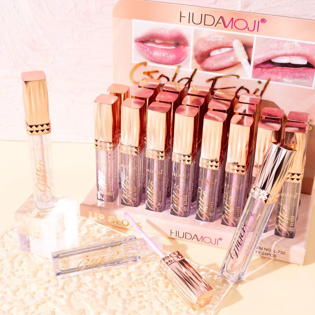 Long-Lasting Hydrating Transparent Nourishing Gold Leaf Lip Gloss