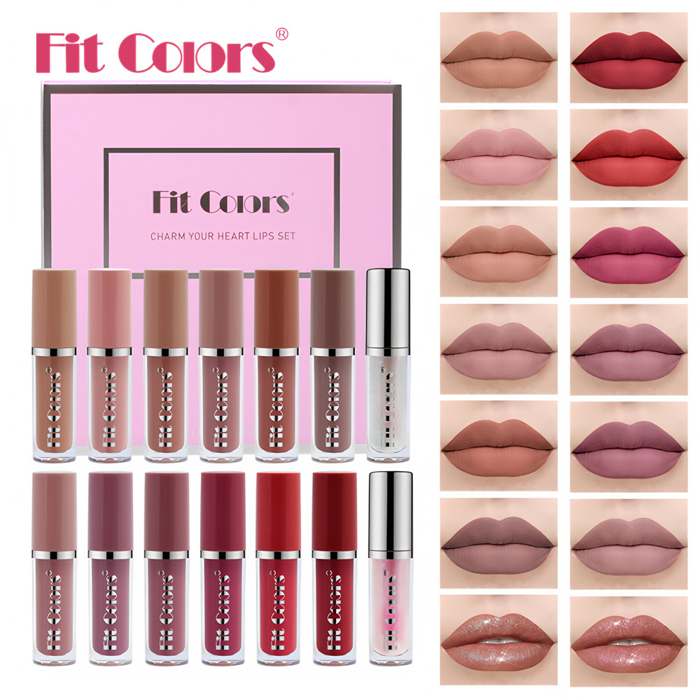 MissLara CmaaDu Fit Colors 14-Piece Lip Gloss Gift Set Matte & Shimmer ...